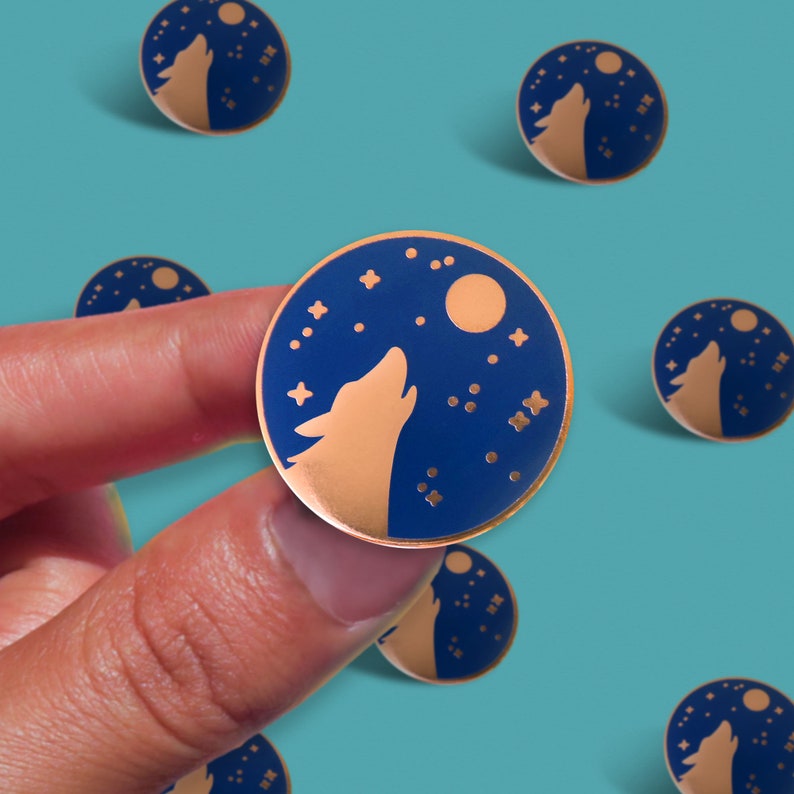 Howling Wolf Pin Badge Woodland Enamel Pins Halloween Enamel - Etsy