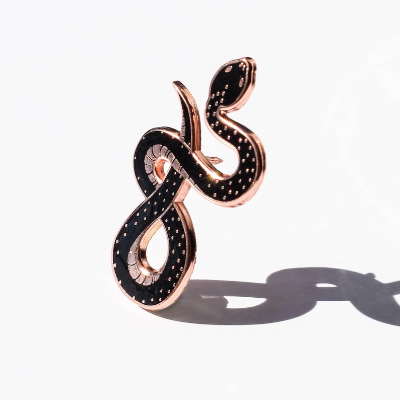 Black Snake Enamel Pin Needle Minder Gothic Pin Animal Pin | Etsy