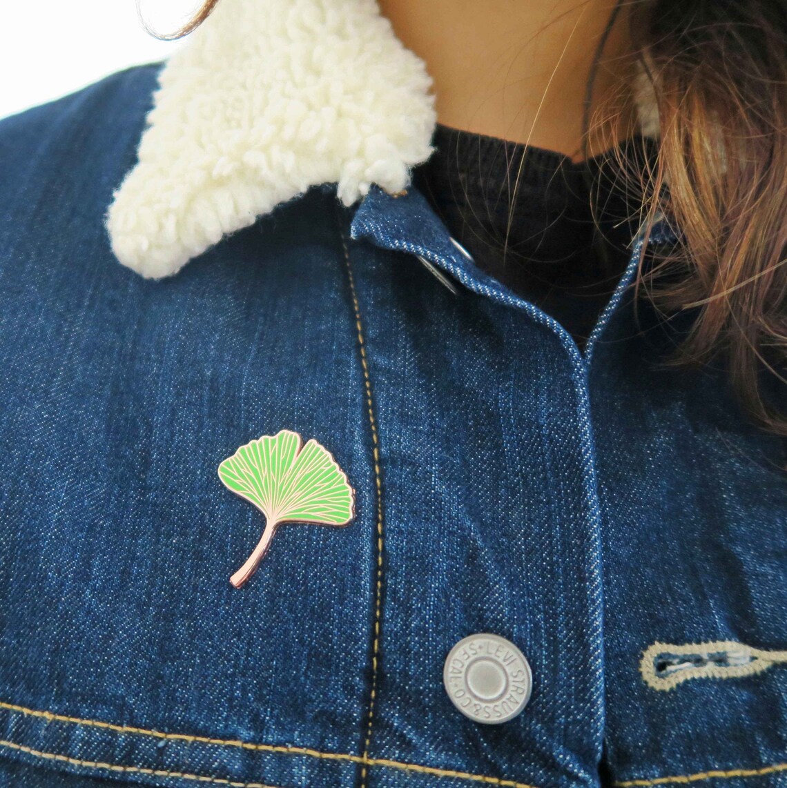 Ginkgo Biloba Leaf Enamel Pin Needle Minder Plant Lovers Gift ...