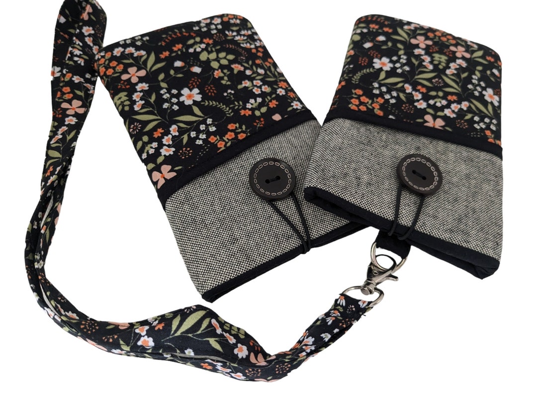Cell Phone Purse, Cell Phone Holder, Floral Fabric Phone Case Lanyard ...
