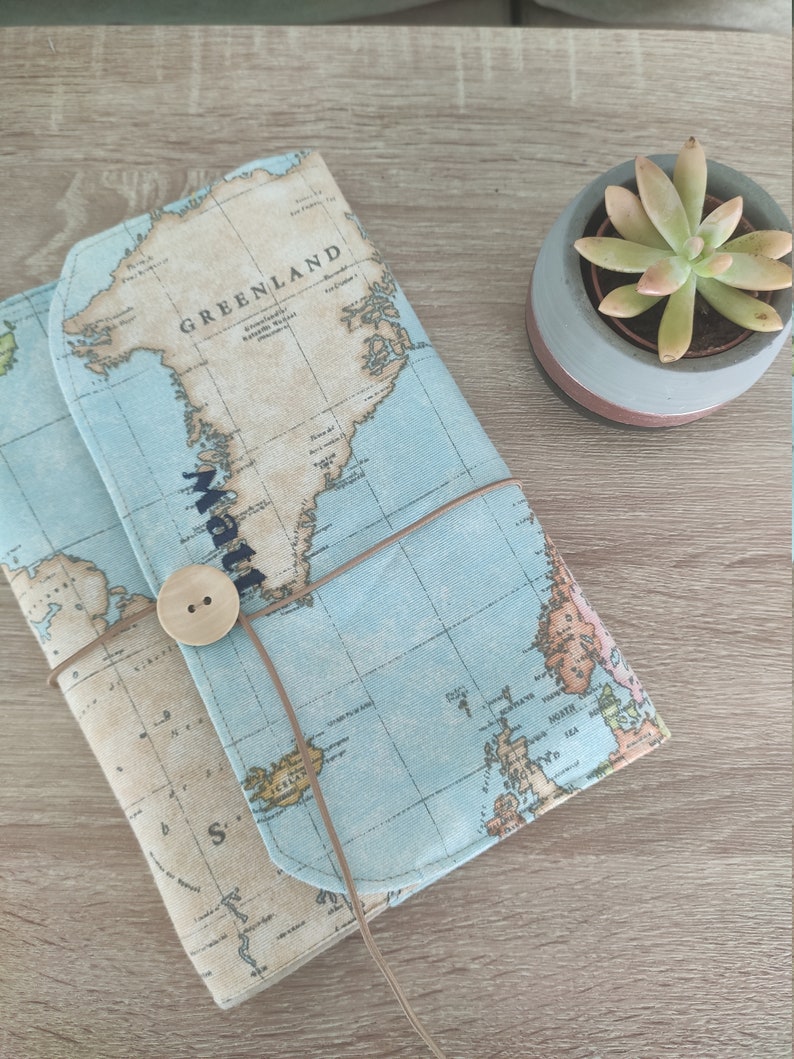 World Map Padded Book Sleeve Adjustable Book Sleeve World Map | Etsy