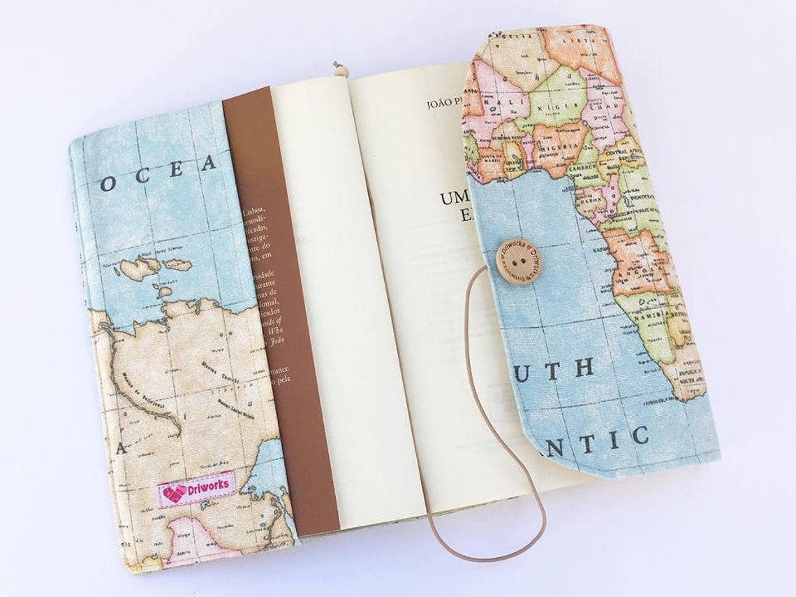 Adjustable Book Cover World Map Book Sleeve Book Pouch | Etsy