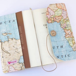 Adjustable Book Cover, World Map Book Sleeve, Book Pouch, Paperback ...