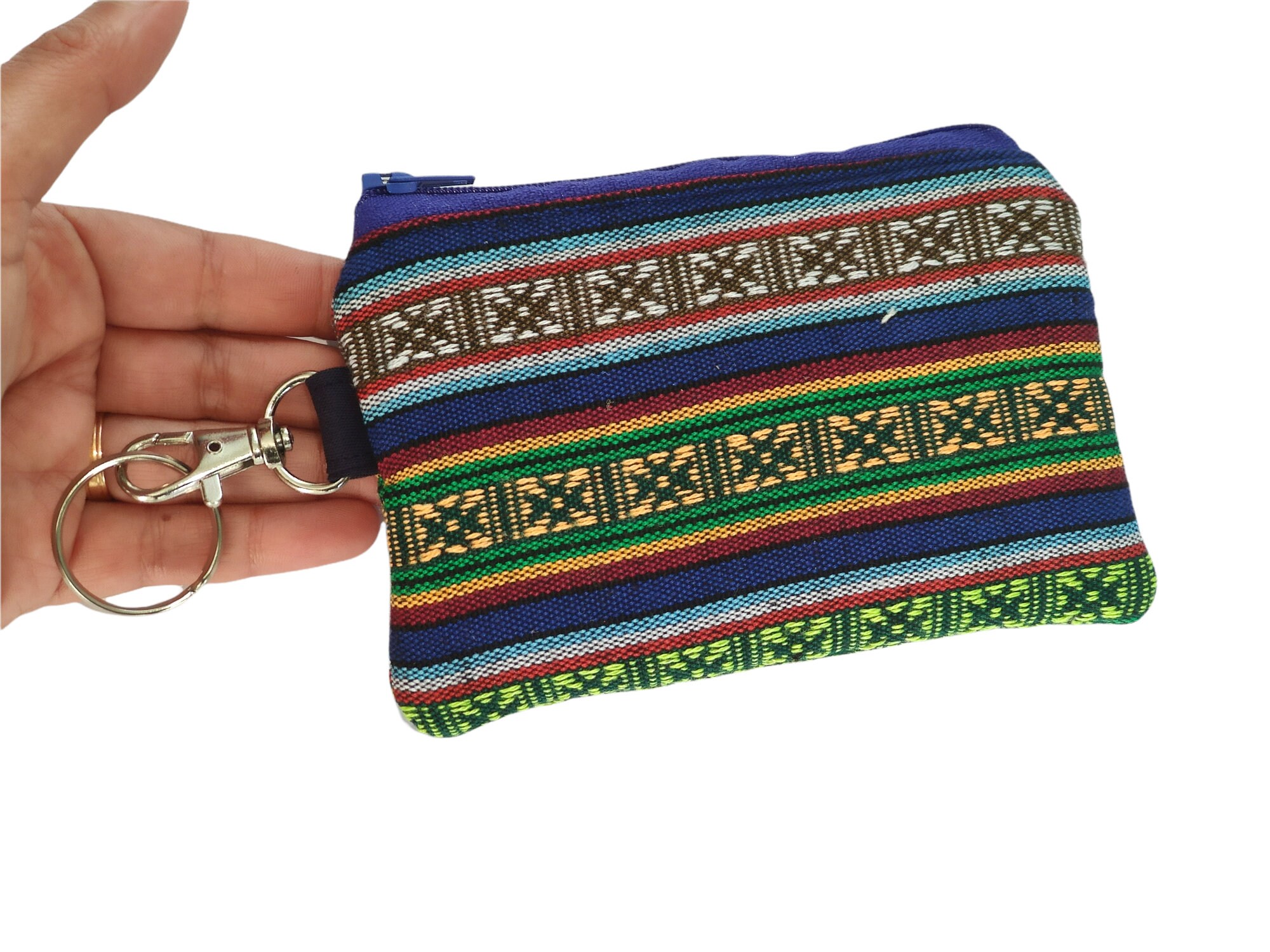 Ethnic Mini Keychain Wallet Small Coin Purse Earbud Holder - Etsy