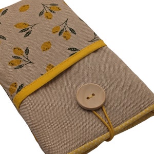 Lemon Fabric Phone Case, Padded Cell Phone Sleeve With Pocket, Phone ...