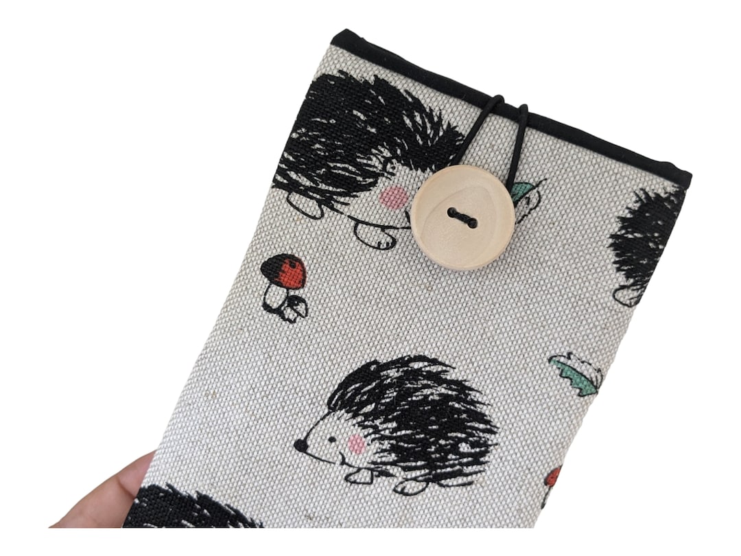 Hedgehog Fabric Smartphone Pouch, Fabric Phone Case Padded, Hedgehog ...