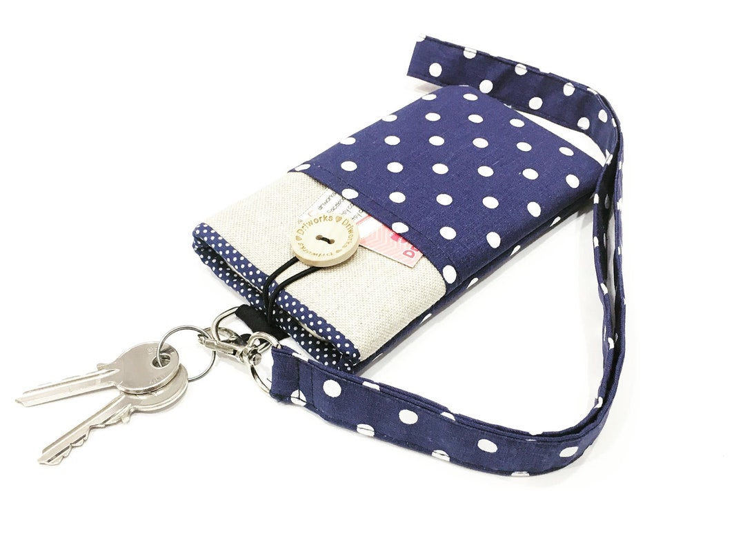 Smartphone Wallet, Blue Phone Sleeve, Fabric Phone Pouch With Lanyard ...