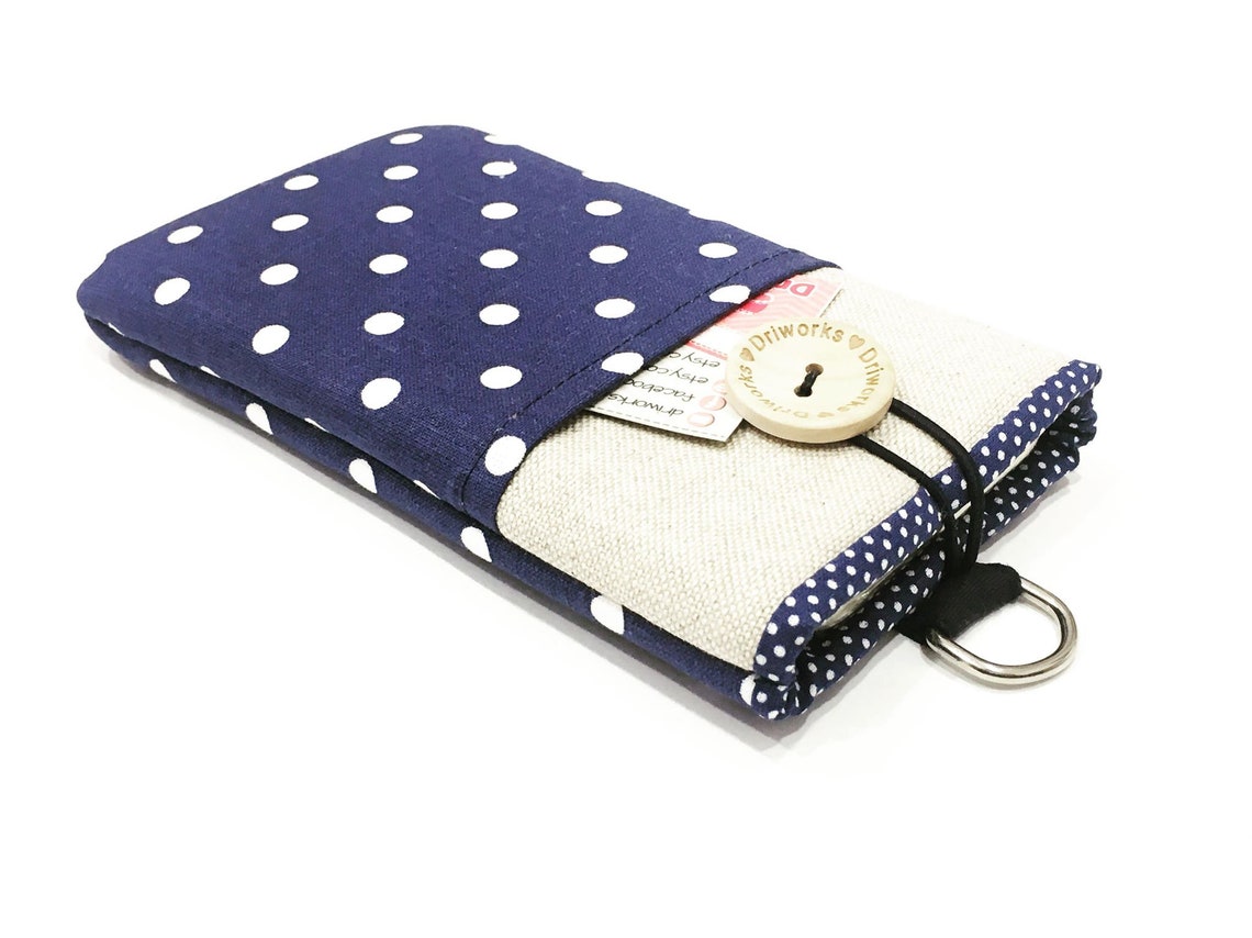 Smartphone Wallet Blue Phone Sleeve Fabric Phone pouch with | Etsy