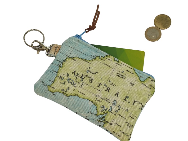 Mini Key Chain Zipper Wallet World Map Wallet Small Change - Etsy