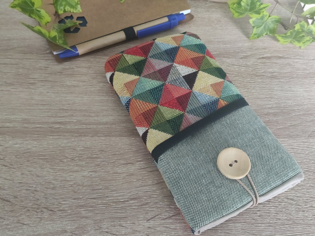 Geometric Phone Pouch, Fabric Phone Case, Cell Phone Cover, Gift for ...