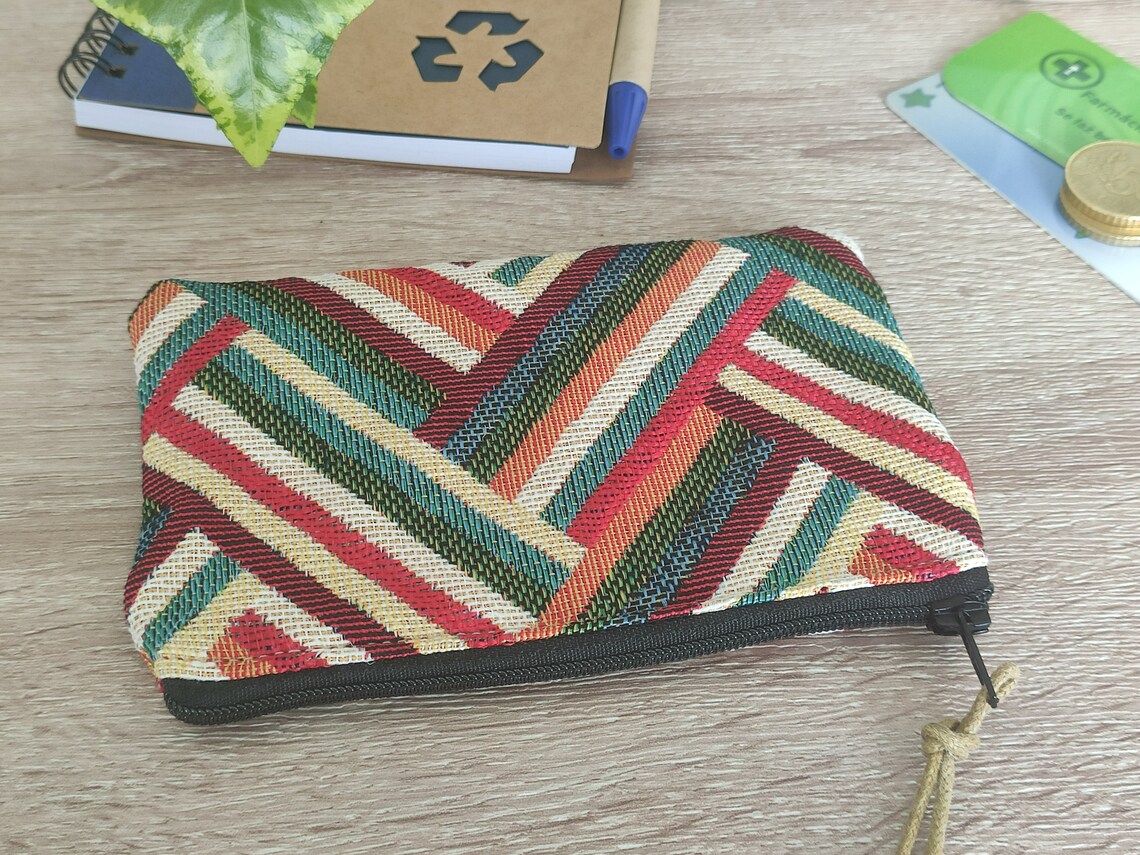 Fabric Coin Purse Vegan Small Zipper Wallet - Etsy