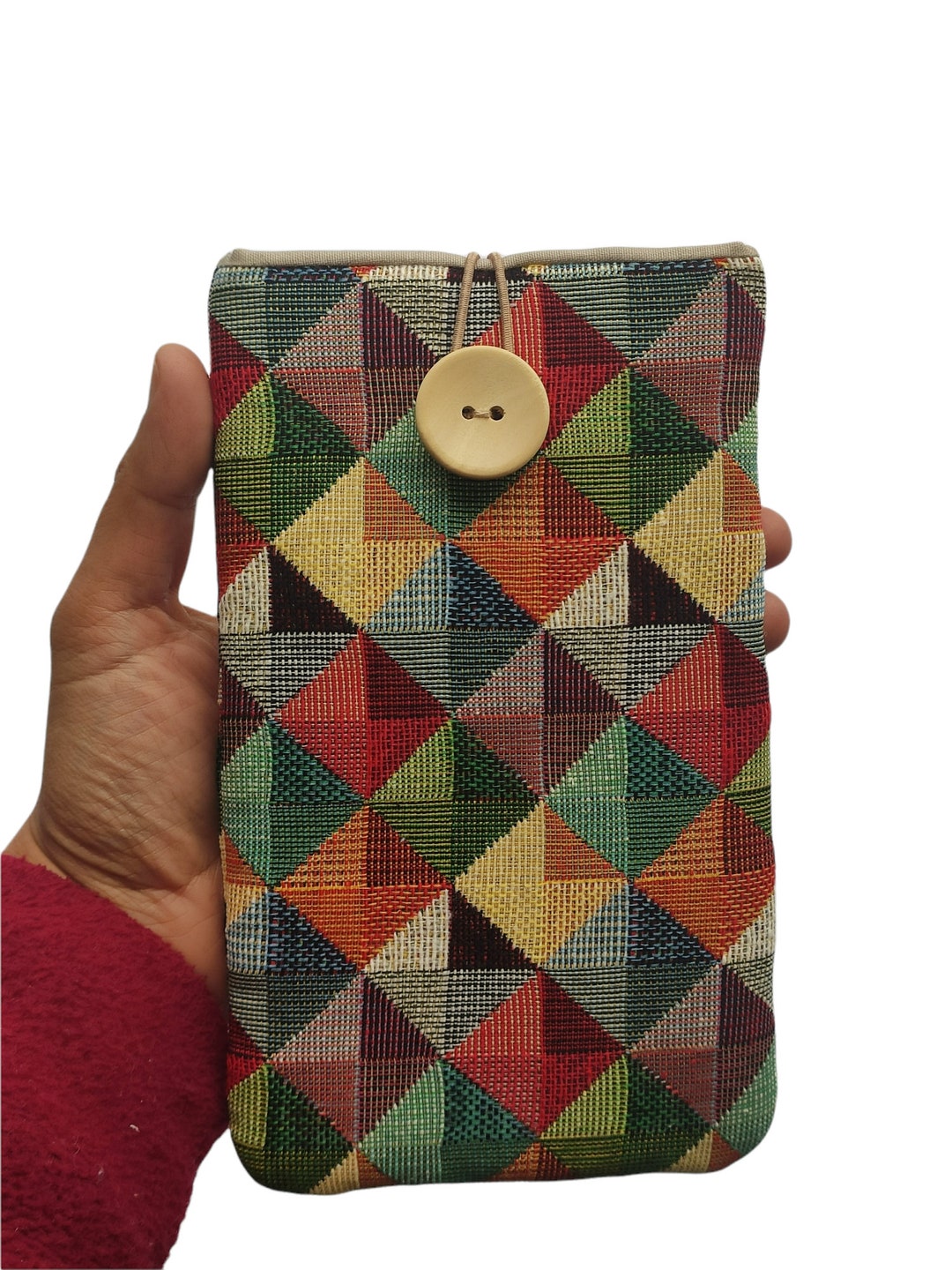 Geometric Fabric Cell Phone Pouch, Cell Phone Case Cover, Gift for Her ...