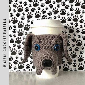Weimaraner Crochet Pattern Weimaraner Dog Cup Cozy Pattern - Etsy