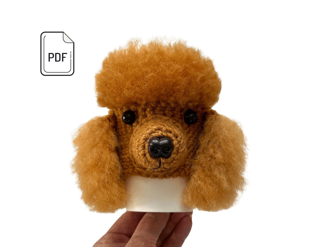 Toy Poodle Crochet Pattern, Mini Poodle Cup Cozy Pattern, Realistic Dog ...