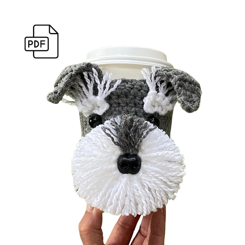 Schnauzer Crochet Pattern Miniature Schnauzer Dog Cup Cozy - Etsy
