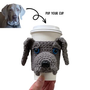 Weimaraner Crochet Pattern, Weimaraner Dog Cup Cozy Pattern, Realistic ...