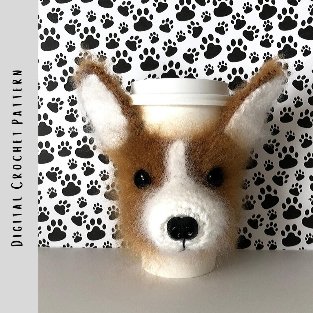 Corgi Crochet Pattern Welsh Corgi Puppy Corgi Dog Cup Cozy - Etsy