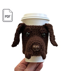 Chocolate Labrador Cup Cozy Pattern, Labrador Retriever Crochet Pattern ...