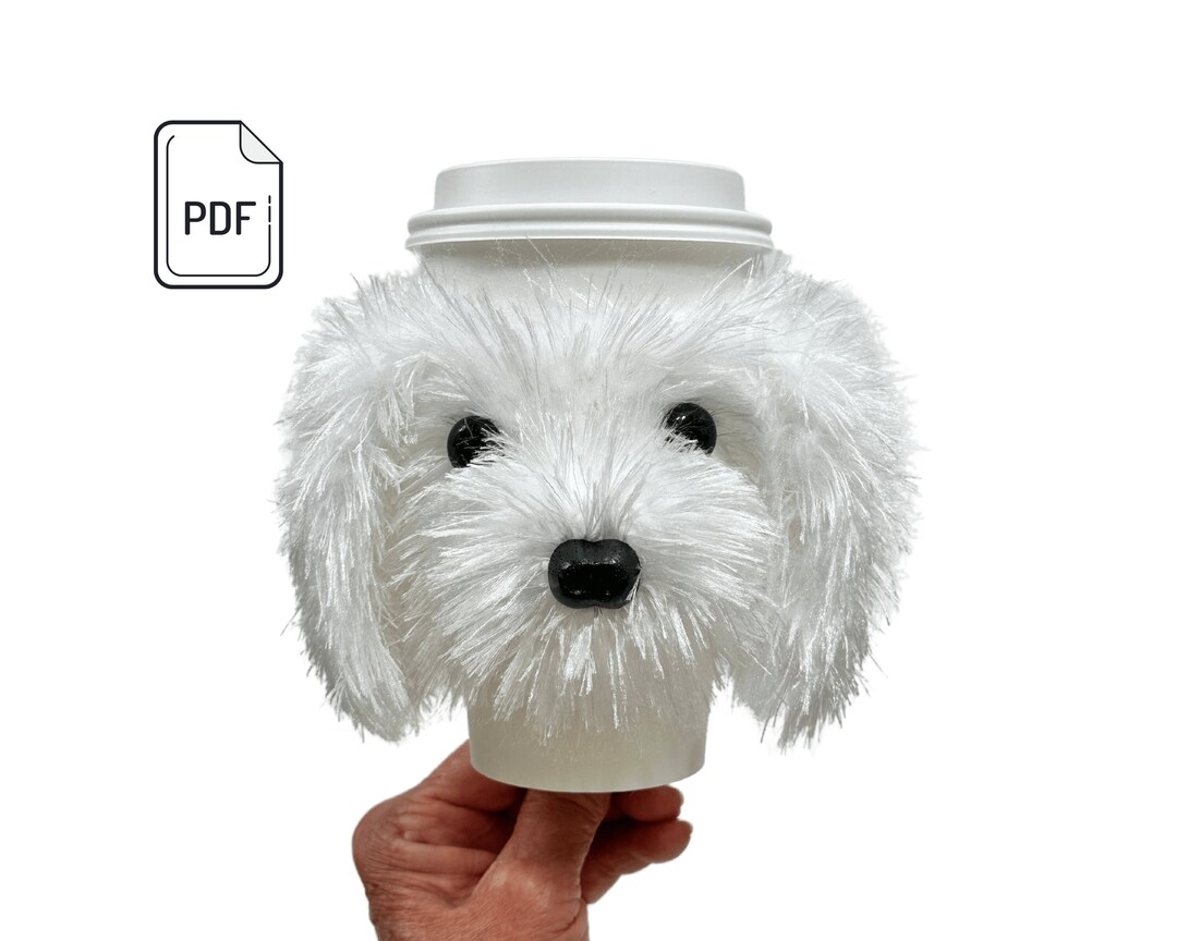 Maltese Crochet Pattern, Maltese Dog Cup Cozy Pattern, Small Dog ...
