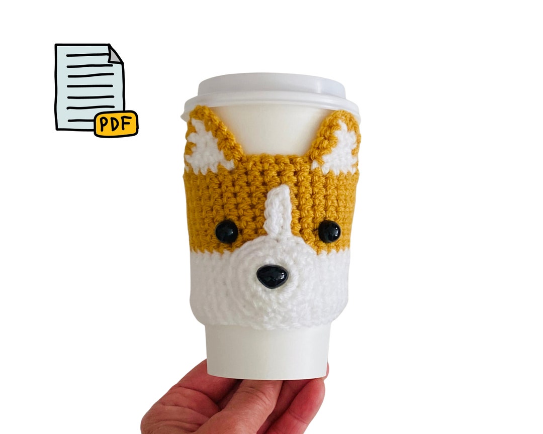 Corgi Crochet Pattern, Welsh Corgi Cup Cozy Pattern, Corgi Puppy, Corgi ...