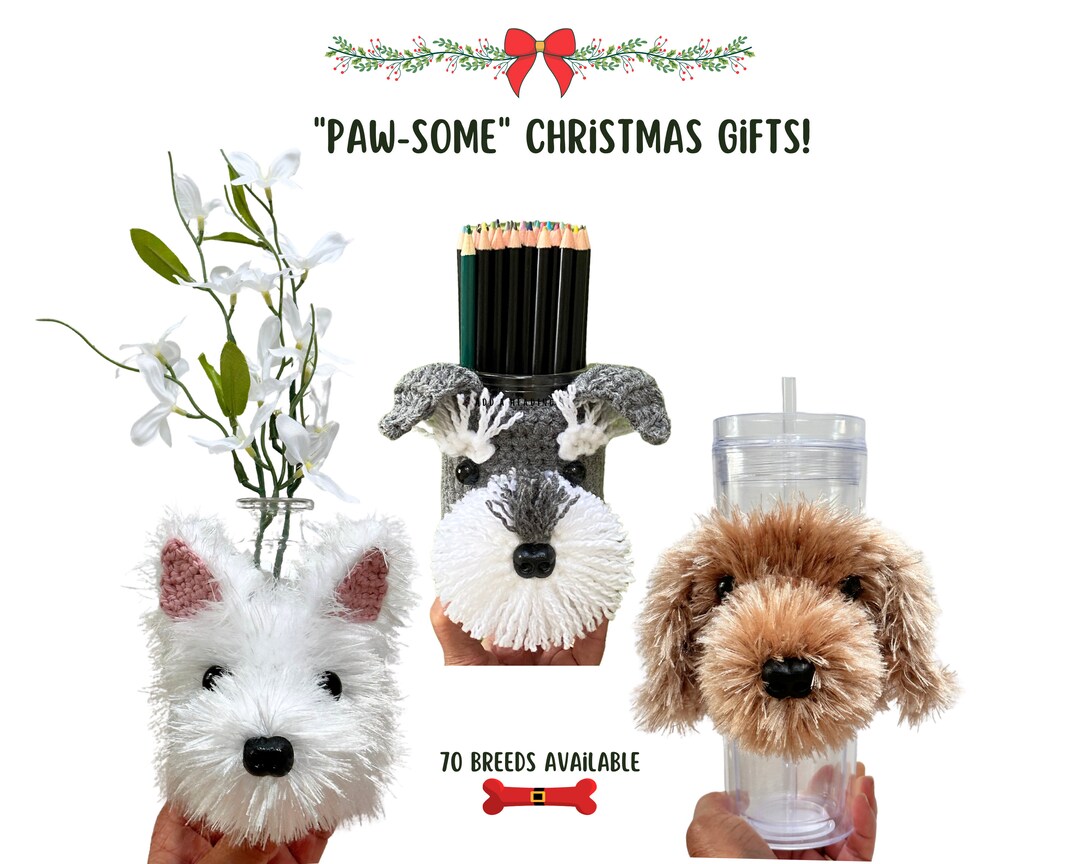 Christmas Crochet Pattern Gift Idea, Dog Cup Cozy Patterns, Crochet ...