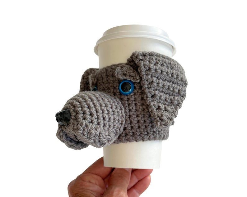 Weimaraner Crochet Pattern, Weimaraner Dog Cup Cozy Pattern, Realistic ...
