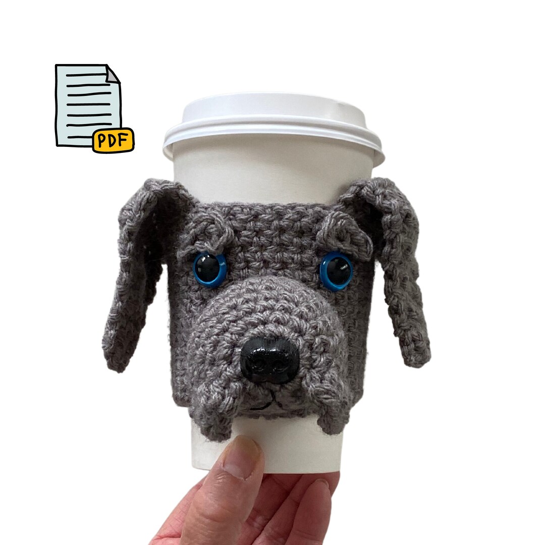 Weimaraner Crochet Pattern Weimaraner Dog Cup Cozy Pattern - Etsy