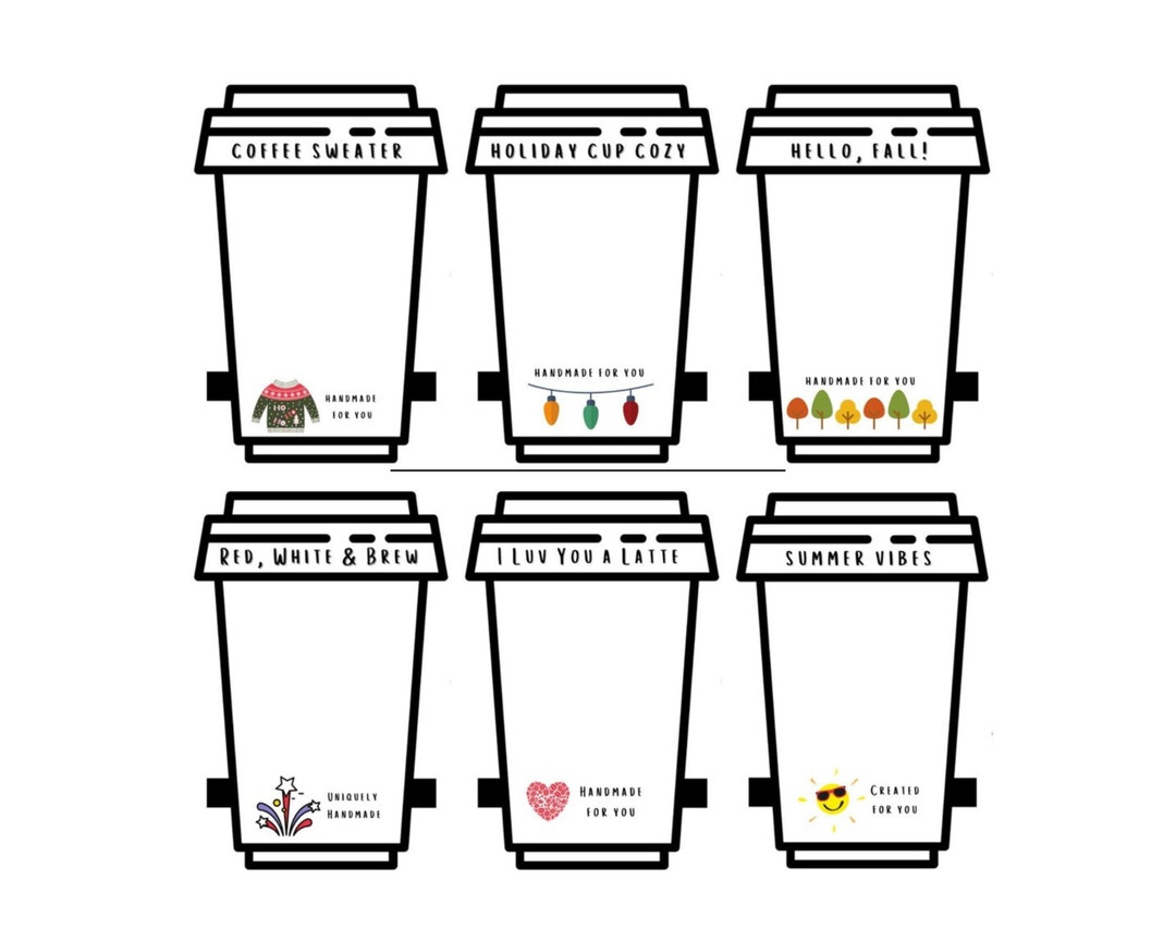 Holiday Coffee Cozy Printable Cup Insert, Cozy Display Card, Cup Sleeve ...