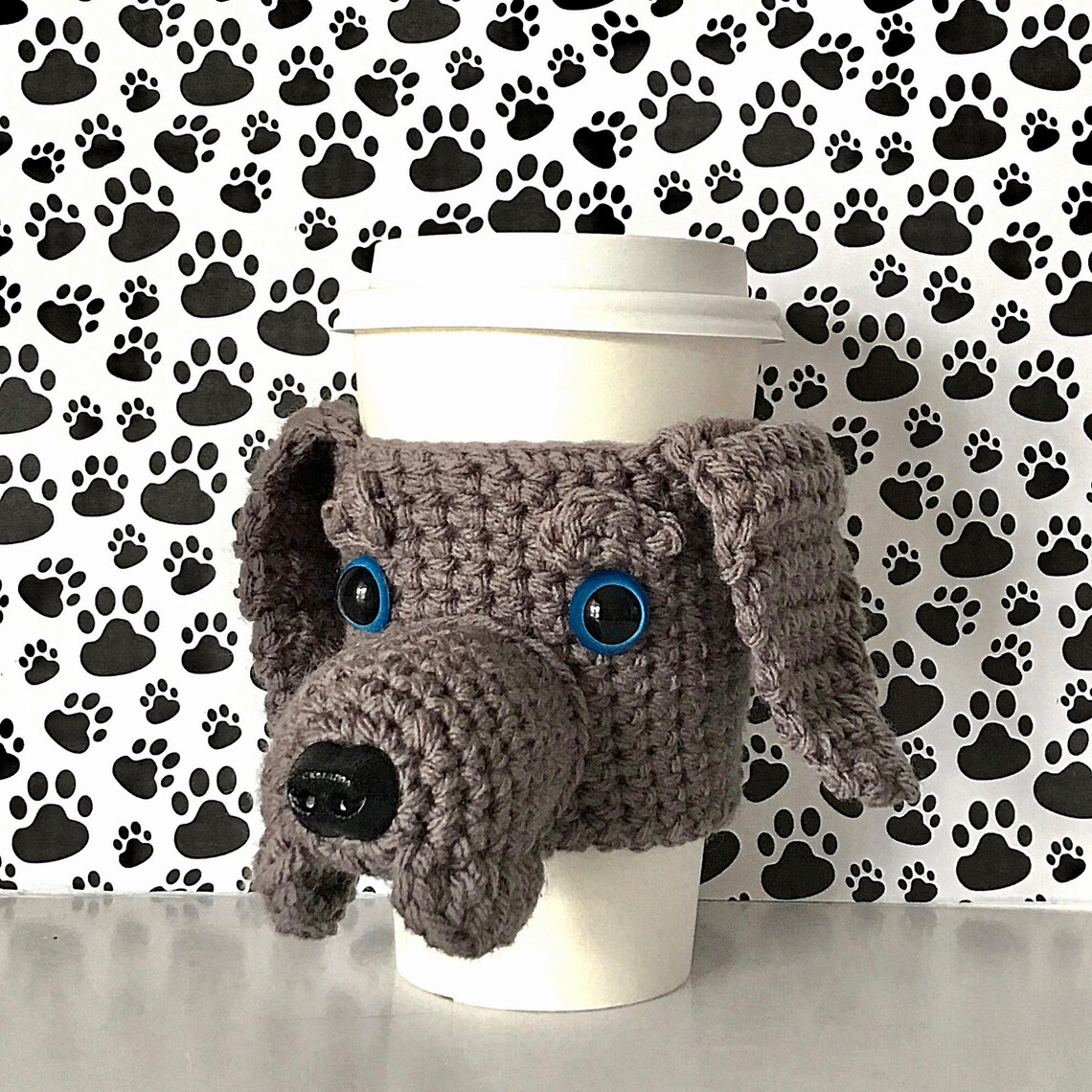 Weimaraner Crochet Pattern Weimaraner Dog Cup Cozy Pattern - Etsy