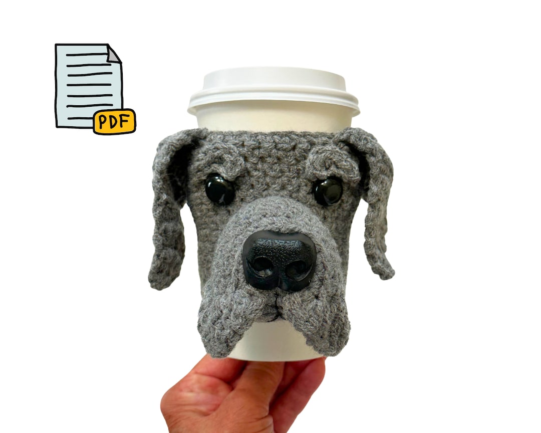 Great Dane Cup Cozy Pattern, Great Dane Dog Crochet Pattern, Realistic ...