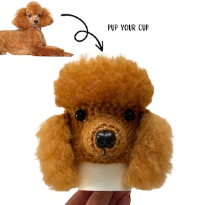 Toy Poodle Crochet Pattern, Mini Poodle Cup Cozy Pattern, Realistic Dog ...