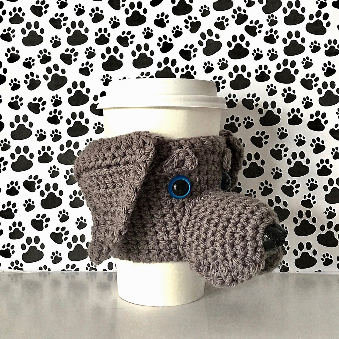 Weimaraner Crochet Pattern Weimaraner Dog Cup Cozy Pattern - Etsy