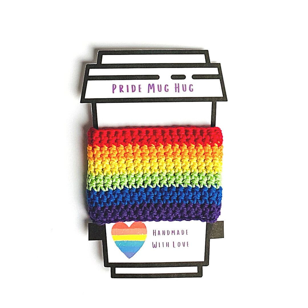 Gay Pride Crochet Pattern Cup Cosy Printable, LGBTQ Crochet, Lesbian ...