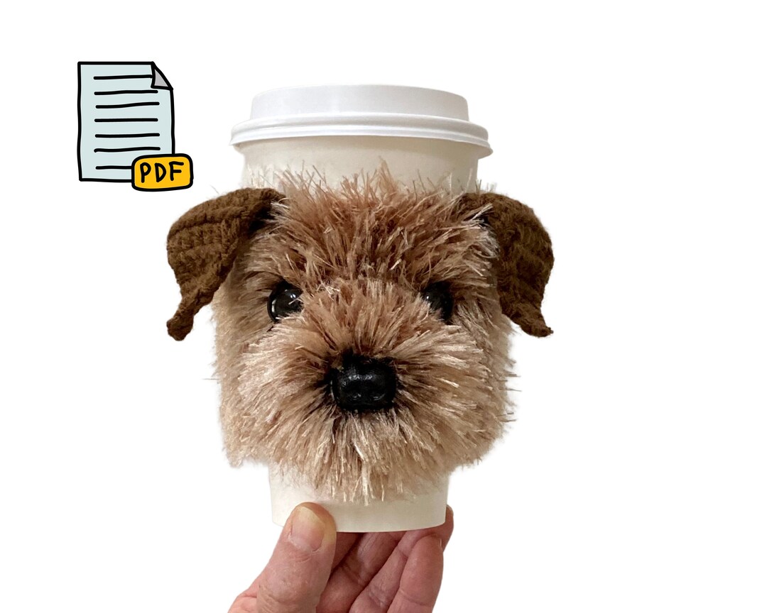 Border Terrier Cup Cozy Pattern, Realistic Dog Crochet Pattern, Crochet ...