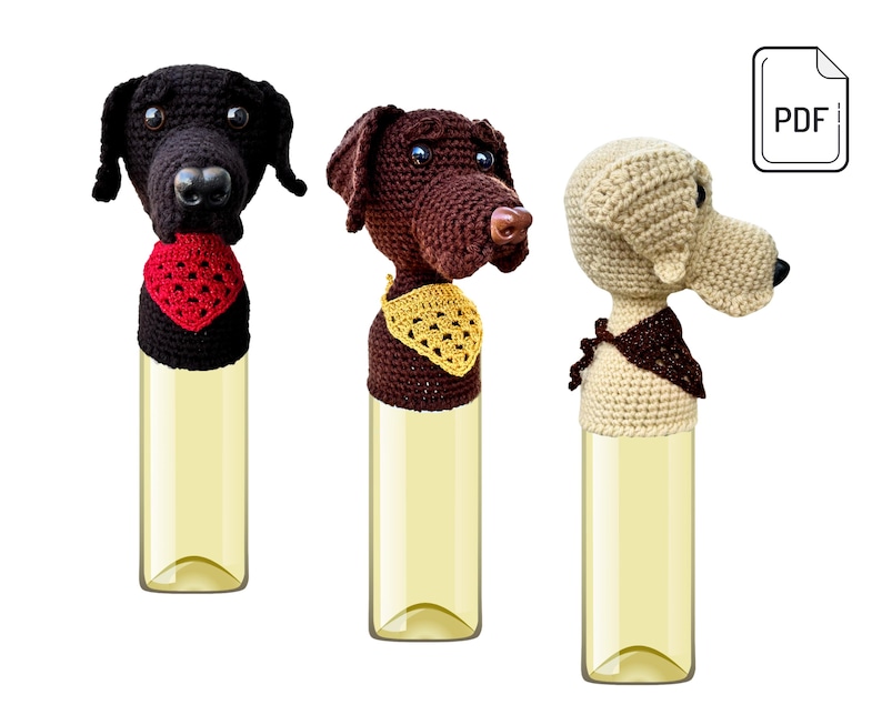 Realistic Labrador Crochet Pattern - Black, Chocolate, Yellow Lab Wine ...
