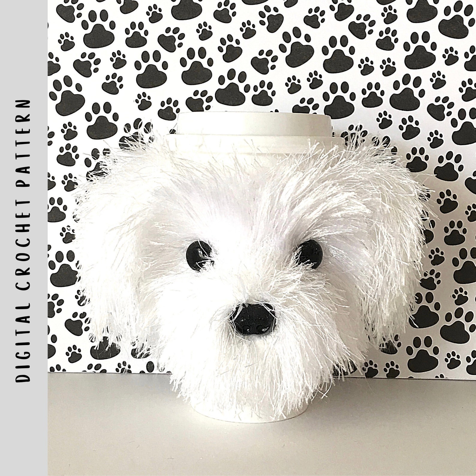 Maltese Crochet Pattern Maltese Dog Cup Cozy Pattern Small - Etsy