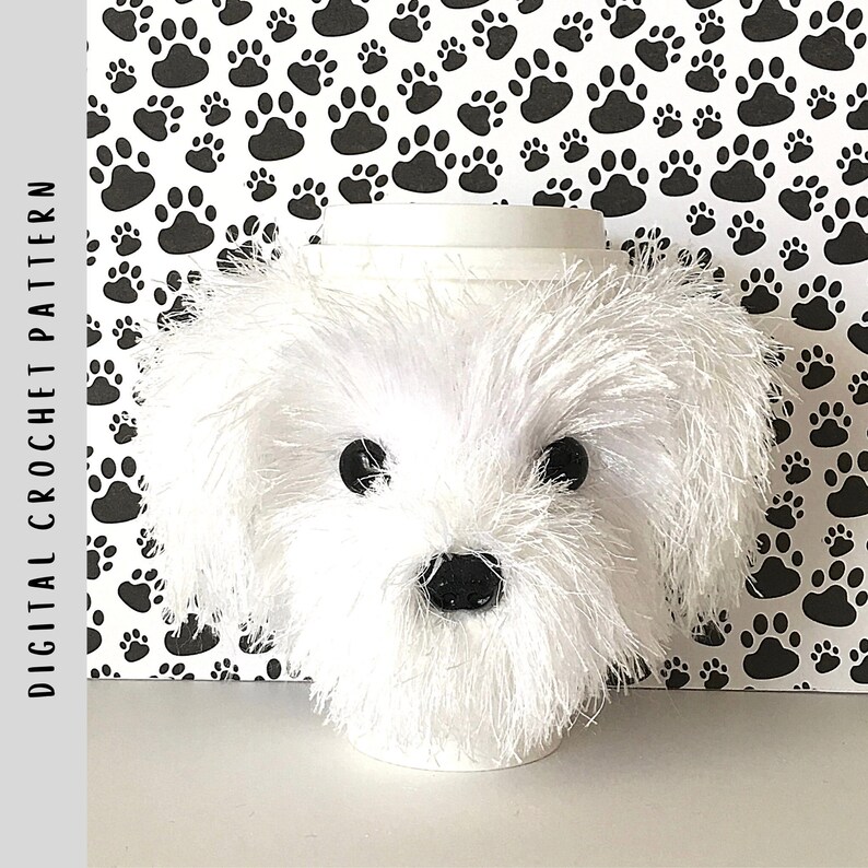 Maltese Crochet Pattern Maltese Dog Cup Cozy Pattern Small - Etsy