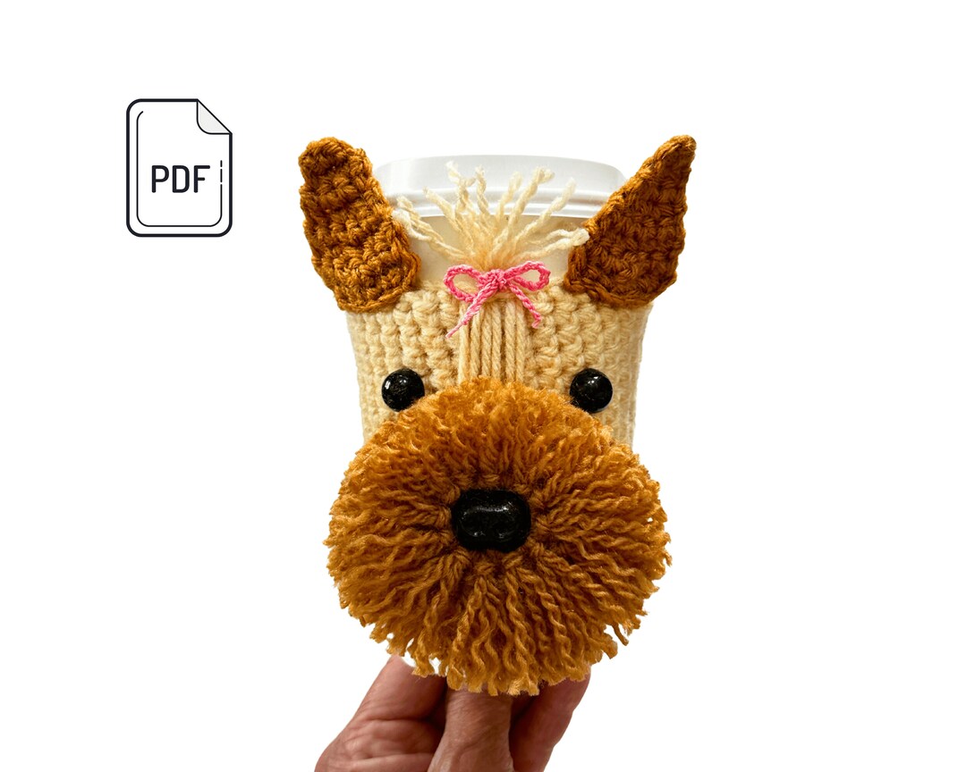 Yorkie Cup Cozy Pattern, Yorkie Crochet Pattern, Yorkshire Terrier ...
