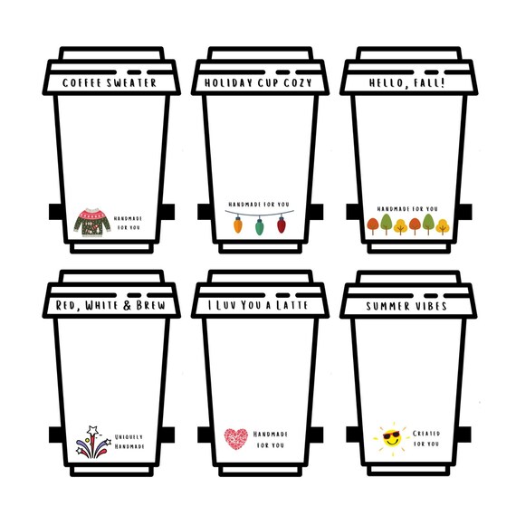 Holiday Coffee Cozy Printable Cup Insert Cozy Display Card - Etsy