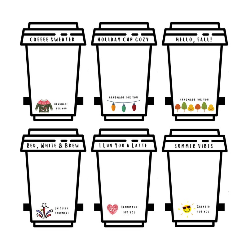 Holiday Coffee Cozy Printable Cup Insert Cozy Display Card - Etsy