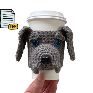Weimaraner Crochet Pattern Weimaraner Dog Cup Cozy Pattern - Etsy