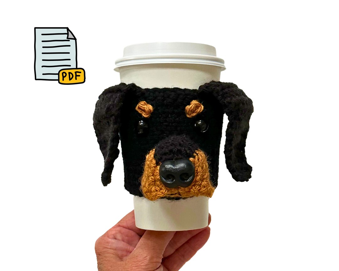Doberman Crochet Pattern Doberman Pinscher Cup Cozy Pattern - Etsy