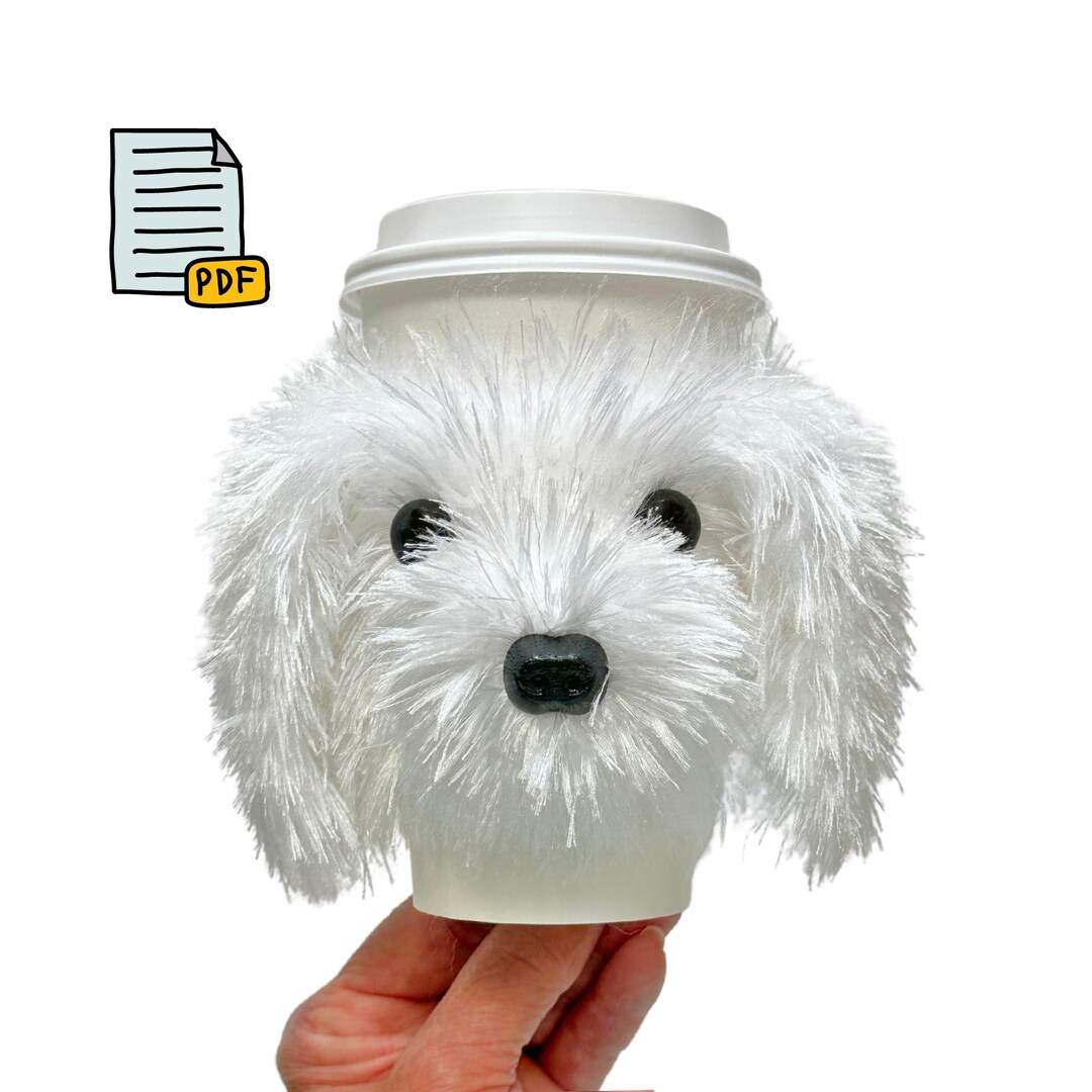 Maltese Crochet Pattern Maltese Dog Cup Cozy Pattern Small - Etsy