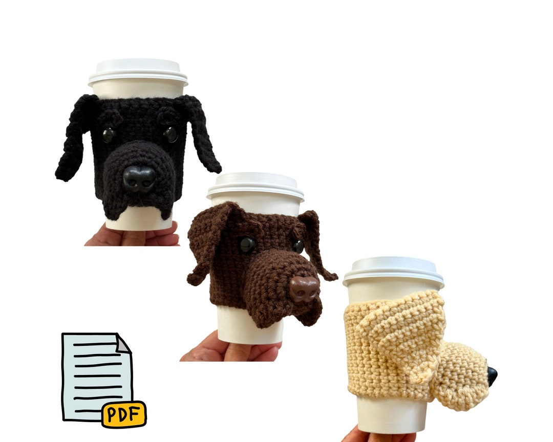 Labrador Crochet Pattern, Cup Cozy Pattern, Labrador Dog Crochet ...