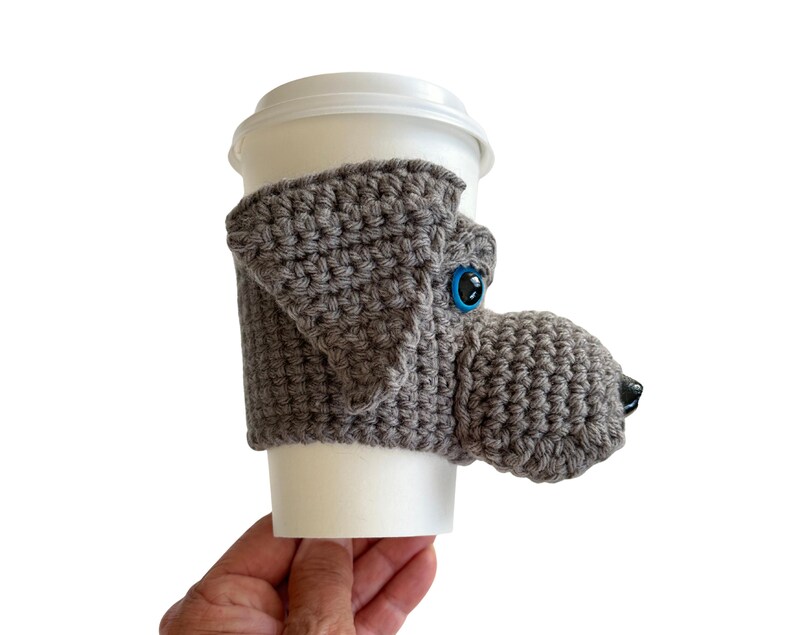 Weimaraner Crochet Pattern, Weimaraner Dog Cup Cozy Pattern, Realistic ...
