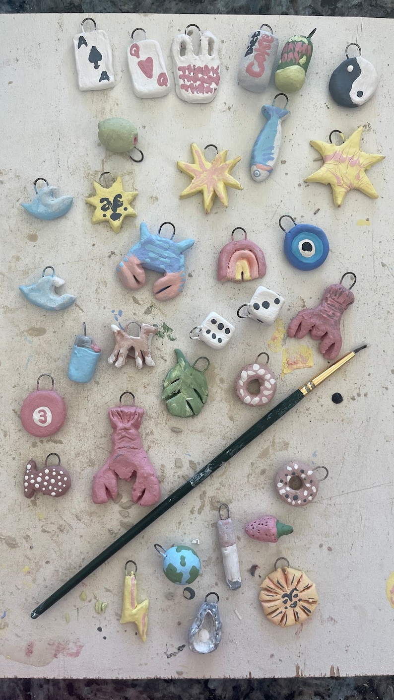 Custom Handmade Clay Charm Necklace - Choose Your Charms! - Etsy