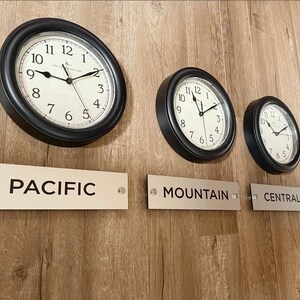 Time Zone Clock Sign World Clock Sign Acrylic Sign for Wall Clocks ...