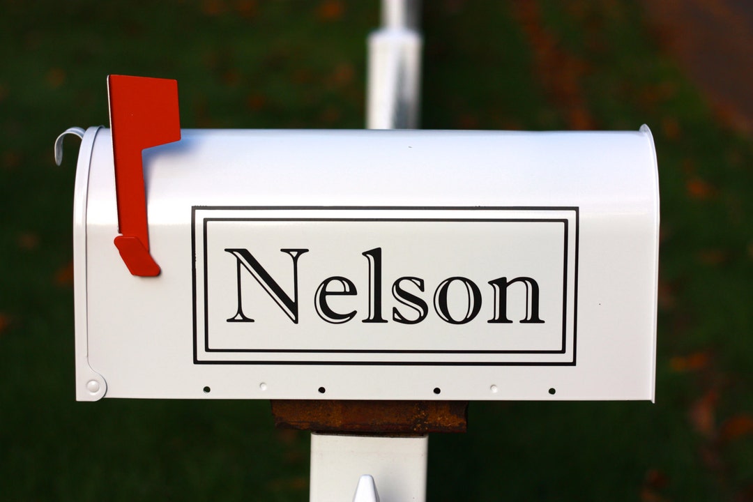 Mailbox Decal Single Custom Last Name Personalized Vinyl Mailbox ...