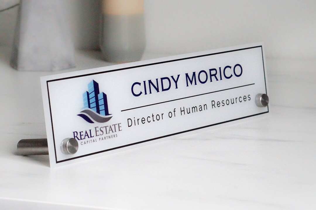 Modern Personalized Desk Name Plate Made of Acrylic 10 Wide X 2.5 Tall ...
