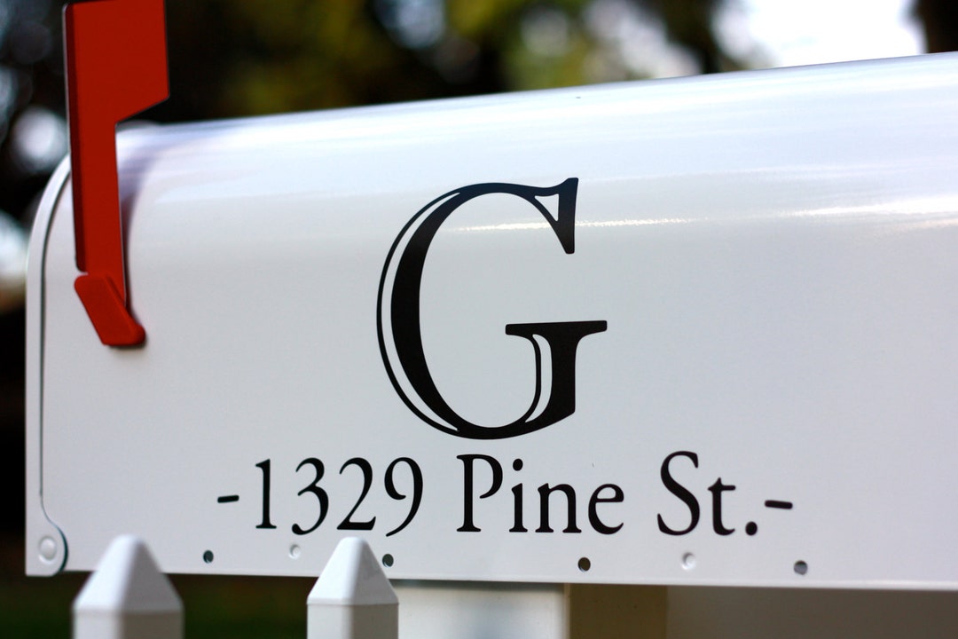 Mailbox Decal Single Custom Initial Monogram and Address Personalized ...